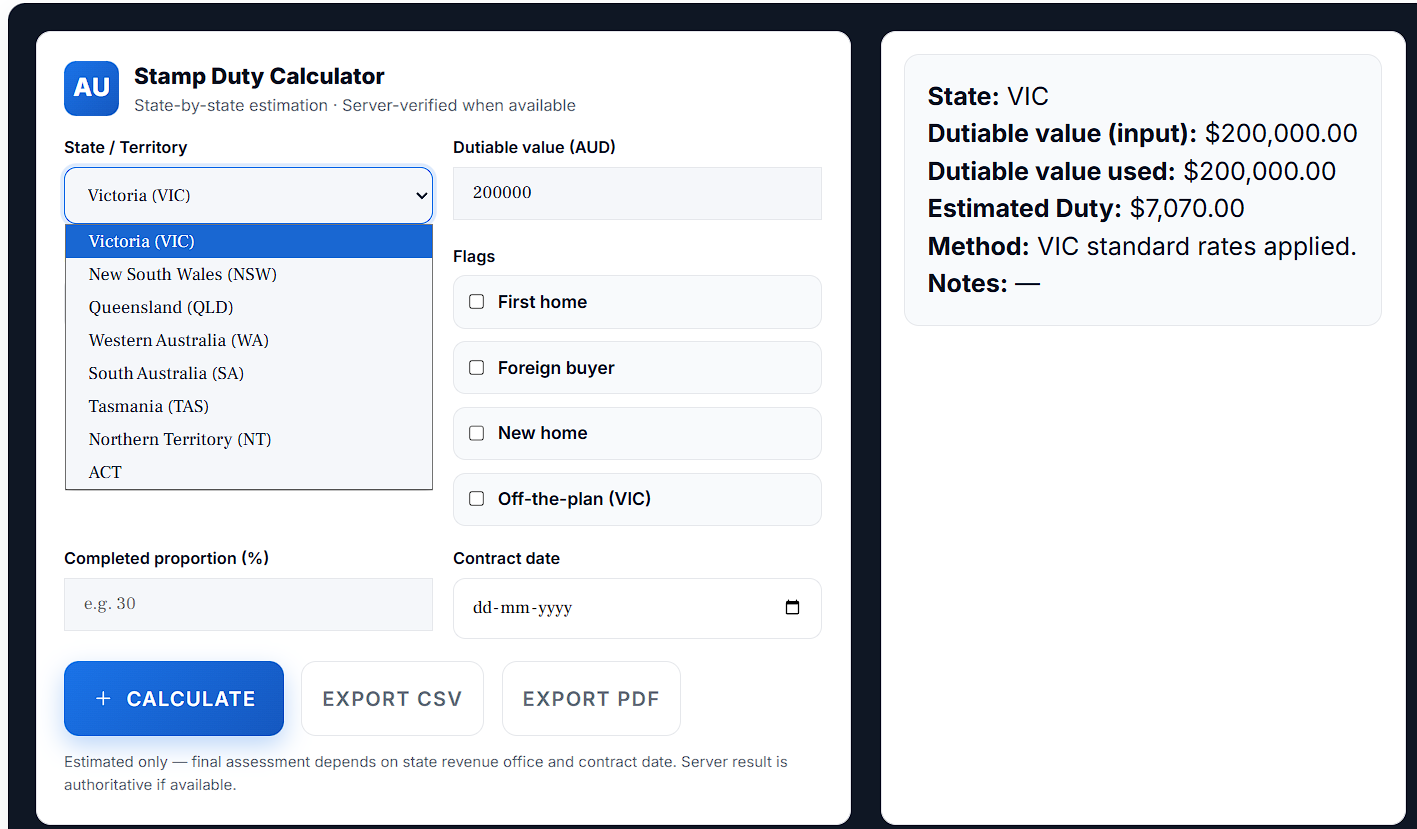 Australia Stamp Duty Calculator 2026 | Free State-Wise Property Duty ...