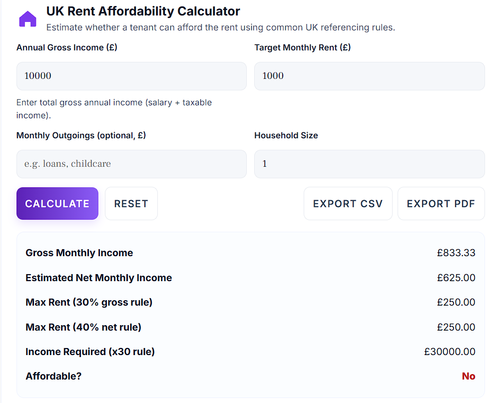 UK Rent Affordability Calculator 2026 | How Much Rent Can I Afford?